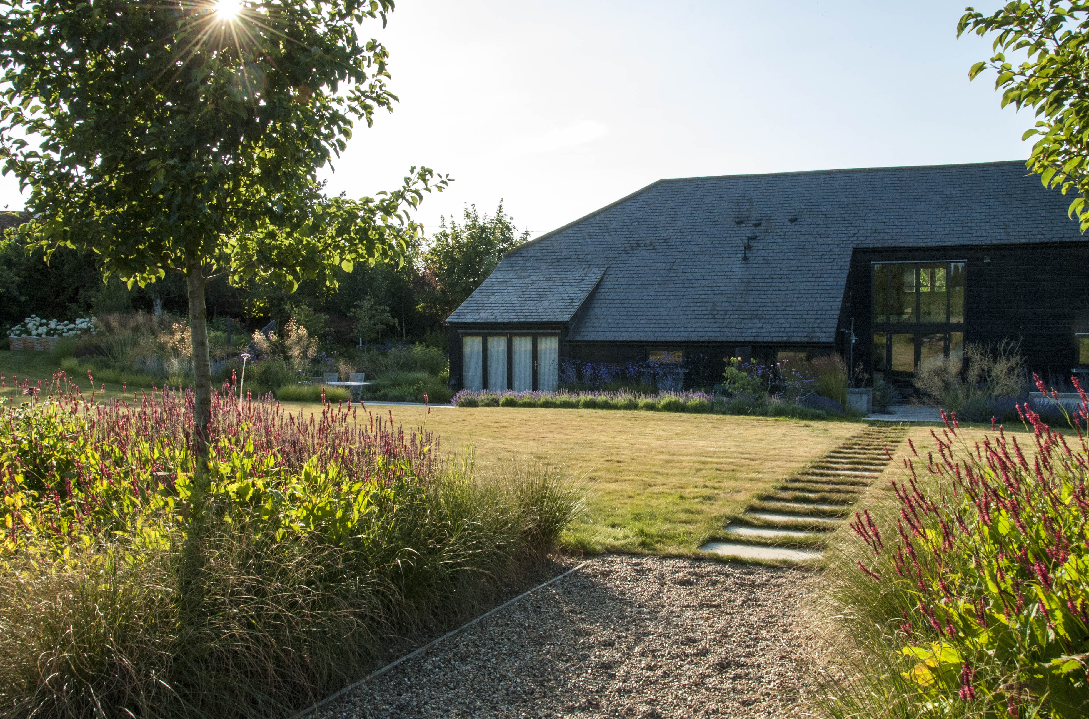 Acres Wild View of Converted Barn - Country Garden Designers